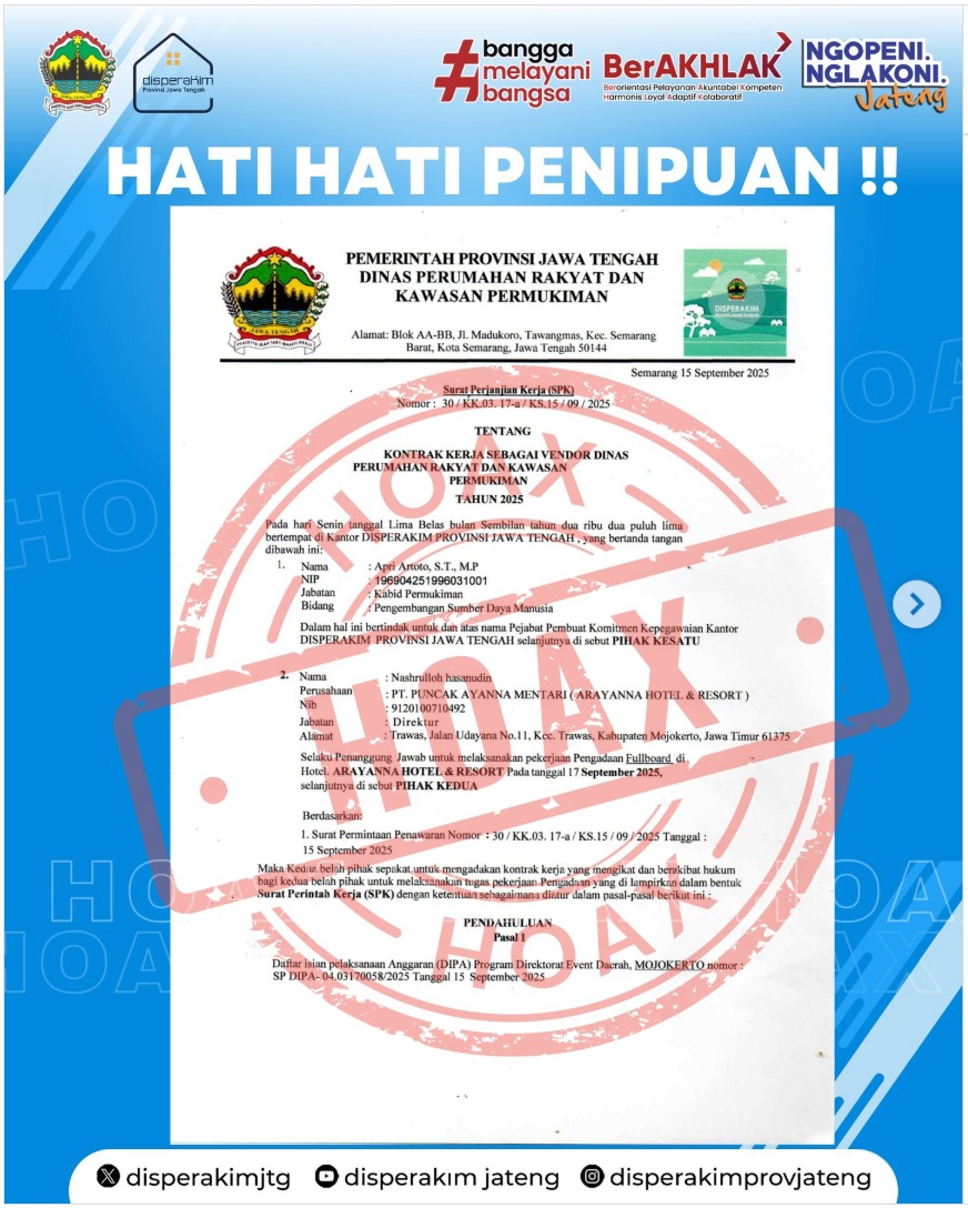 [HOAKS] Surat Perjanjian Kerja (SPK) Tentang Kontrak Kerja Sebagai ...
