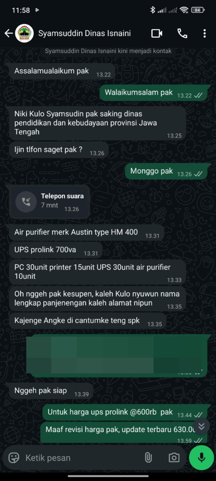 [HOAKS] Whatsapp Mengatasnamakan Sekretaris Disdikbud Provinsi Jawa ...