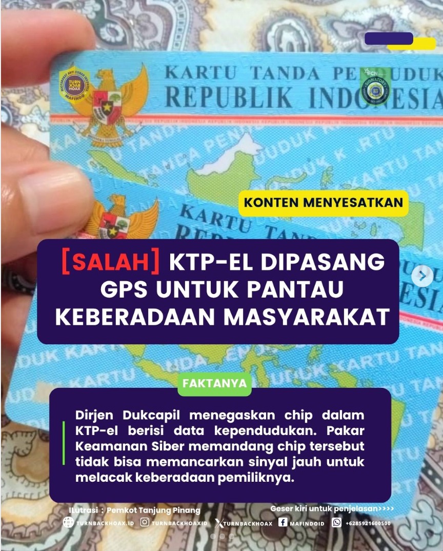 [HOAKS] KTP-Elektronik Dipasang GPS Untuk Pantau Keberadaan Masyarakat ...