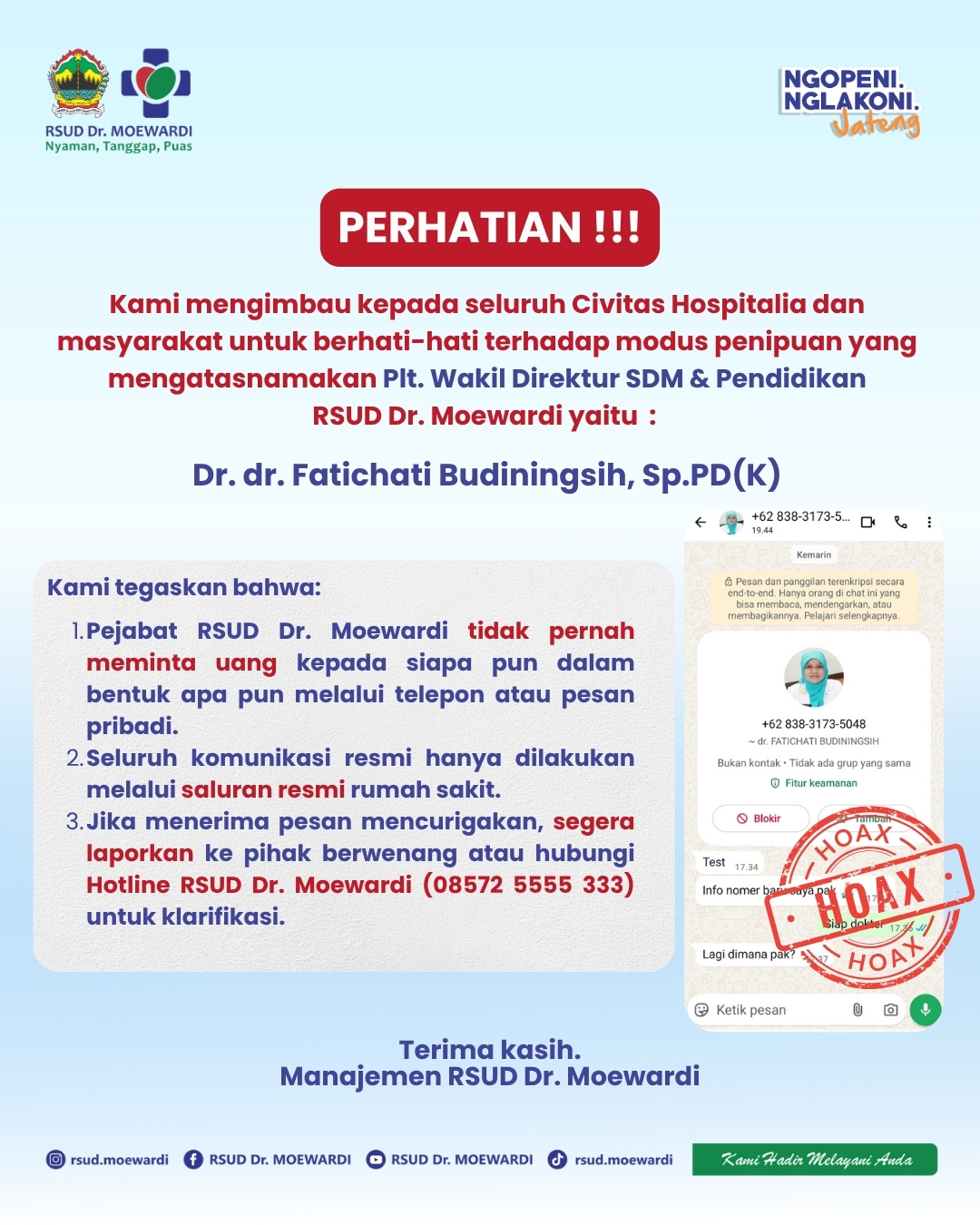 [HOAKS] Whatsapp Palsu Mengatasnamakan Plt. Wakil Direktur SDM ...